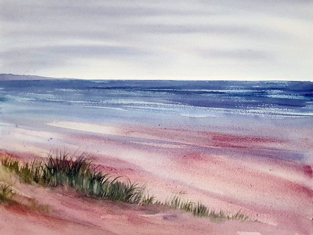 Sand Dunes Watercolor Coastal Art - The Fearless Brush